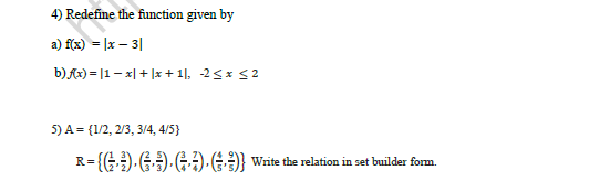 CBSE Class 11 Mathematics Relations And Functions Worksheet Set A